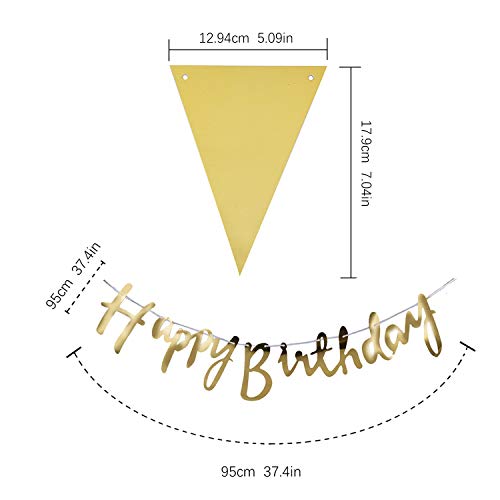 Legendog 23PCS Dog Party Decor Set Fashion Party Banner Cone Hat Party Balloon with Pump (Golden)