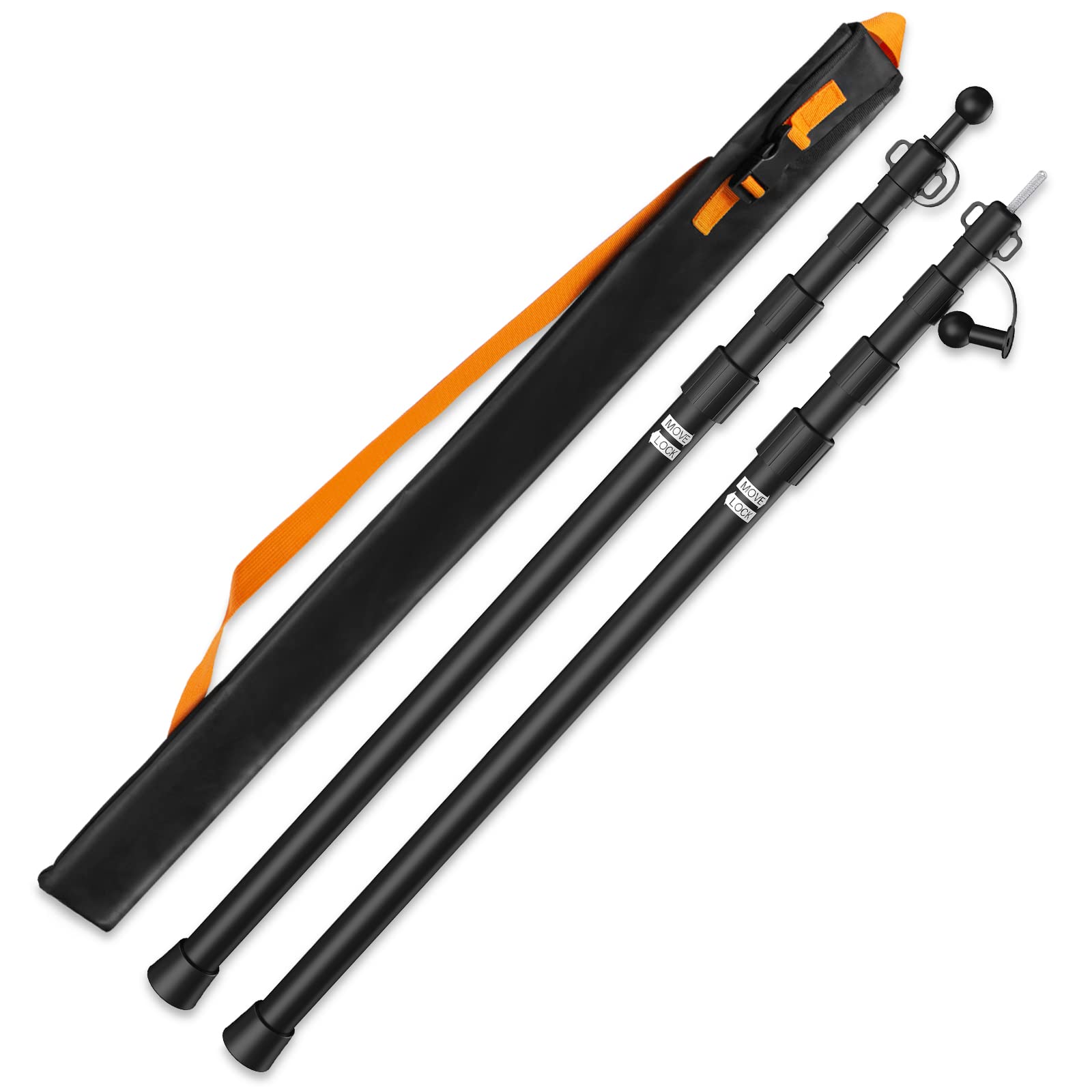 PooLuck 2023 Newest Telescoping Tarp Poles - 8.1FT Adjustable Aluminum Tent Poles for Tarp Set of 2 - Portable Camping Tent Pole Replacement