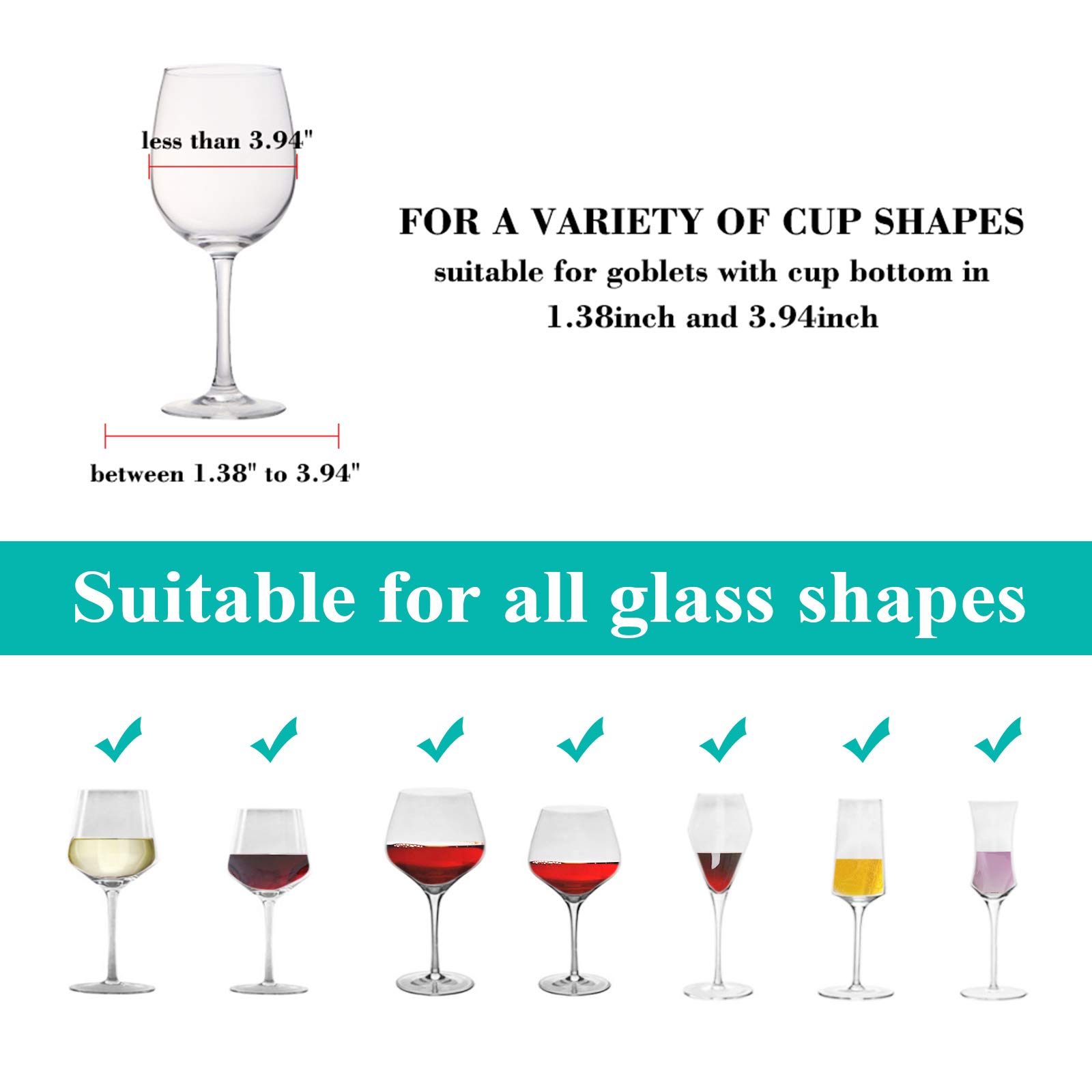 MOCOUM Wine Glasses Rack Under Cabinet Stemware Rack, Wine Glass Hanger Rack Wire Wine Glass Holder Storage Hanger for Cabinet Kitchen Bar (Black, 5 Rows 1 Pack)