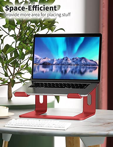 Laptop Stand for Desk Aluminum Computer Stand for Laptop Riser Holder Notebook Stand Compatible with MacBook Air Pro, Dell, HP, Lenovo Samsung, Alienware All Laptops 11-17.3β (Red)