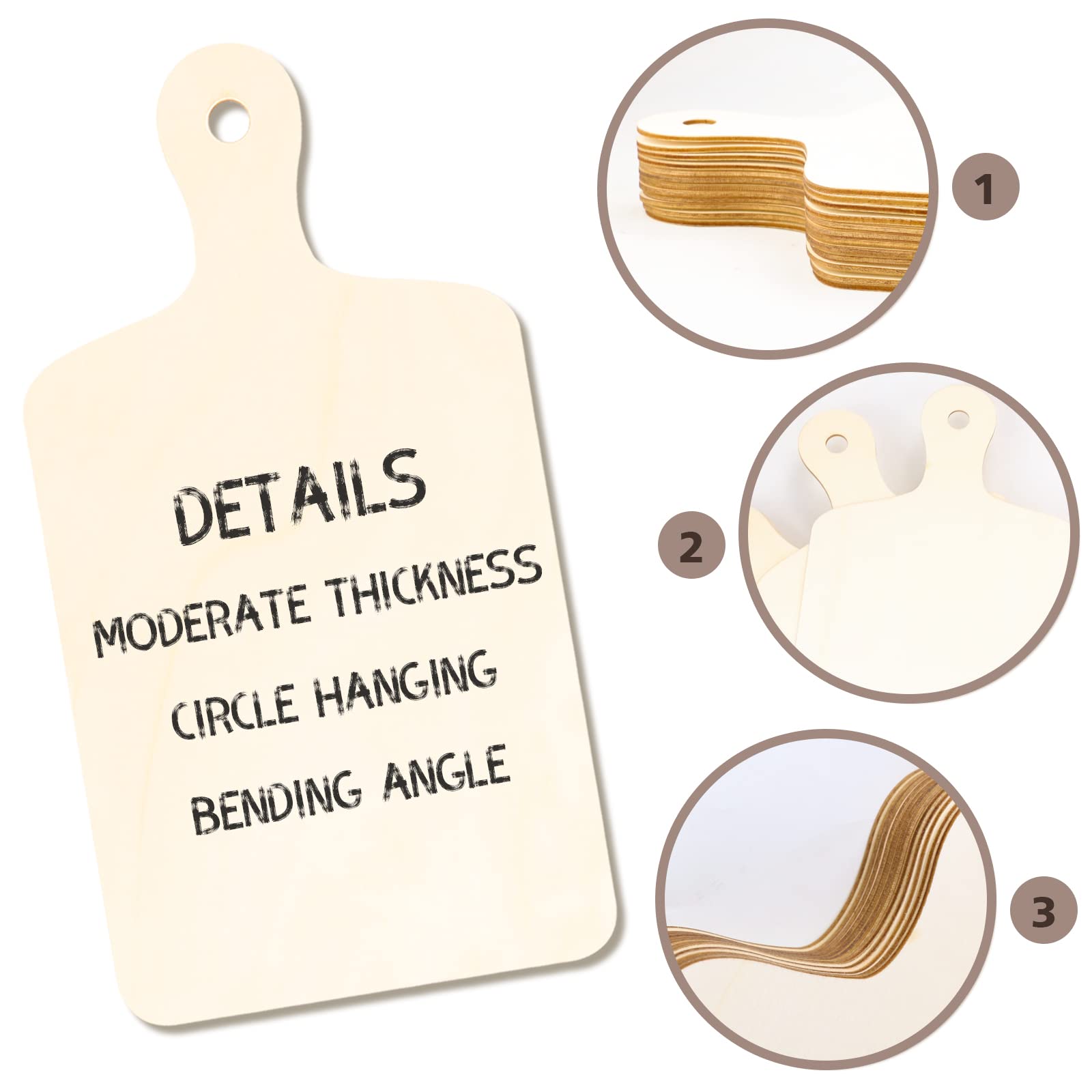 Oomcu 12PCS Wooden Mini Cutting Board with Handle,Rectangle Unfinished Wood Craft Paddle Serving Tray Chopping Board Cutout for DIY Thanksgiving Christmas Home Kitchen Fruit Decor (11.8 x 6.3 Inch)