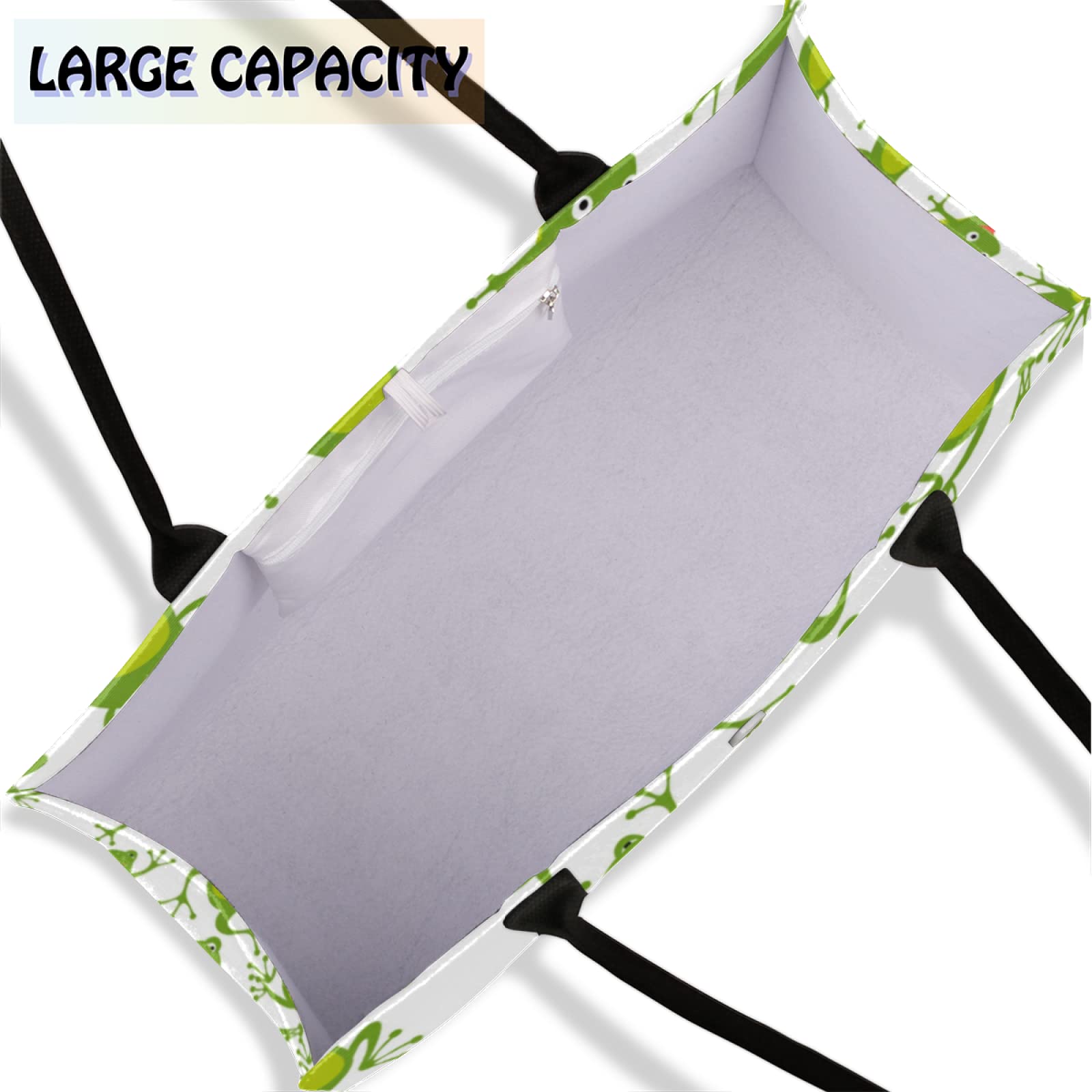 Pardick Frog Cute Tote Bag For Women Travel Bag Reusable Grocery Bag Utility Tote For Work Shopping Pool Beach Bag for Gift Outdoor