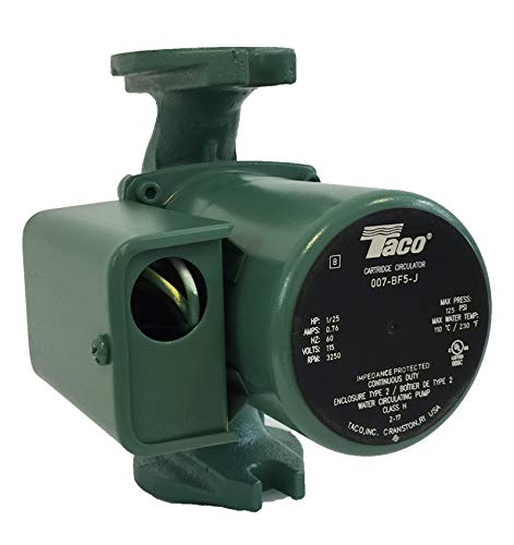 Taco 007 BF5-J Circulating Pump with Bronze Cartridge for longer life then standard 007-F5