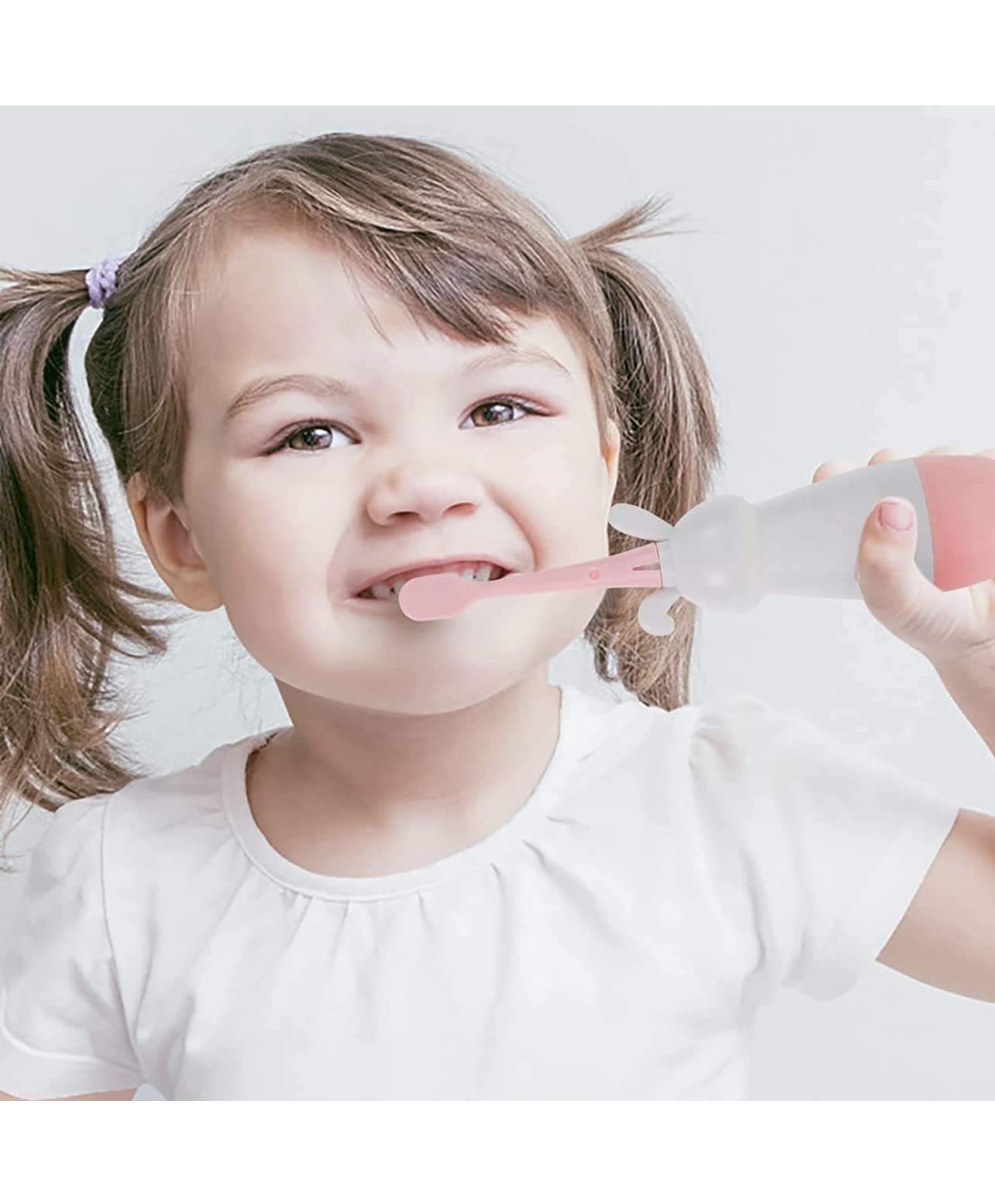 Soft Bristles Vibration Electric Toothbrush 2023 IPX5 Waterproof Rabbit Shape Funny Kids Toothbrush Oral Care Includes 3 Brush Heads and Battery