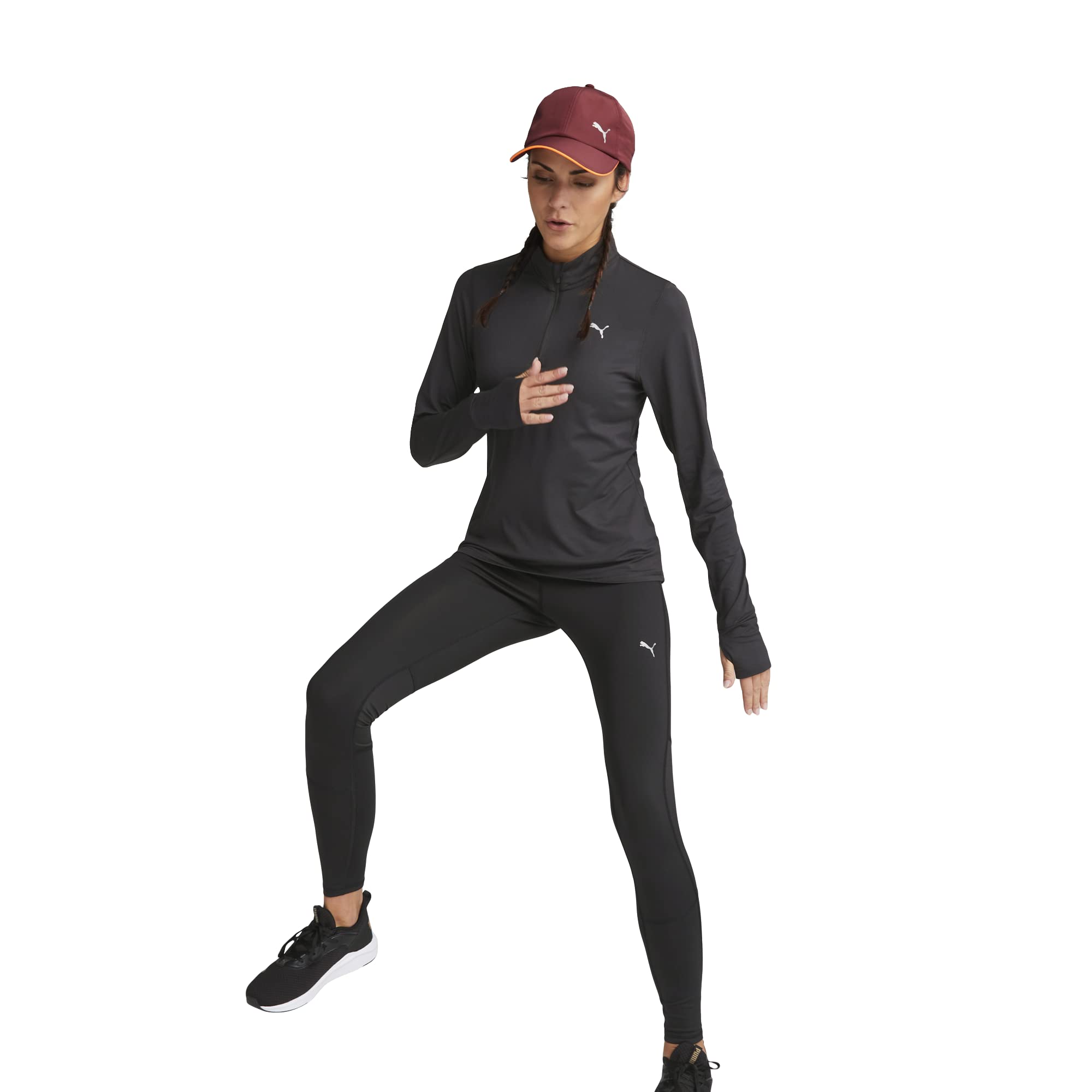 PUMA Women's Run Favorite 1/4 Zip, Black, Medium