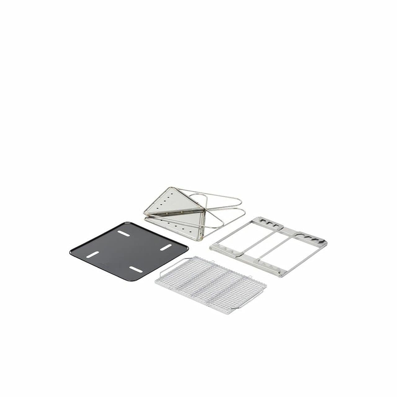 Snow Peak Takibi Fire & Grill - Stainless Steel Portable & Collapsible Fireplace - 30 lbs, 5 Piece Set