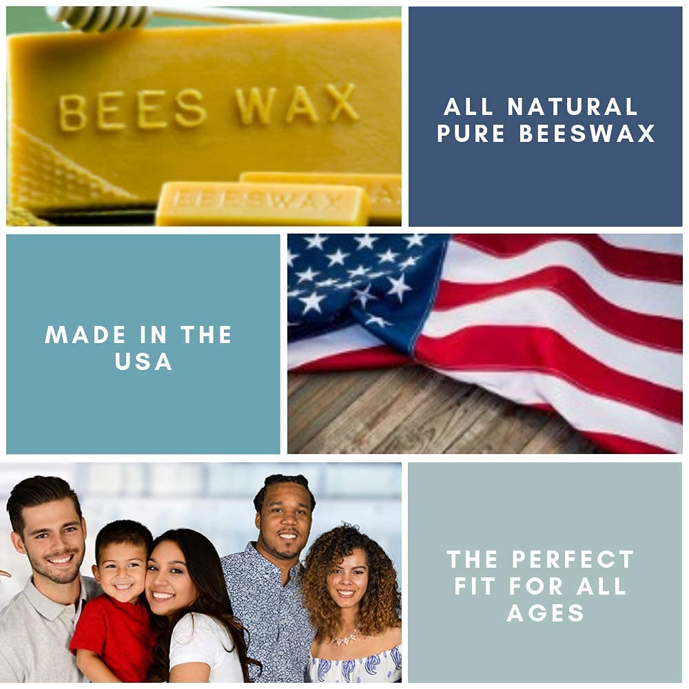 Mighty Plugs - (2 Pair Travel Pack) - from Pure (Beeswax) - Highest NRR 34 Sound Blocking - Perfect Ear Plugs for Sleeping - 100% Snore Blocking - Waterproof for Swimming