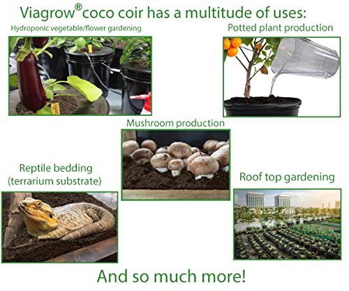 Viagrow VCCB650-3 Coco Coir, 3 Pack, Makes 2 Gallons / 7.5 Liters / 8 Quarts, 650g Brick