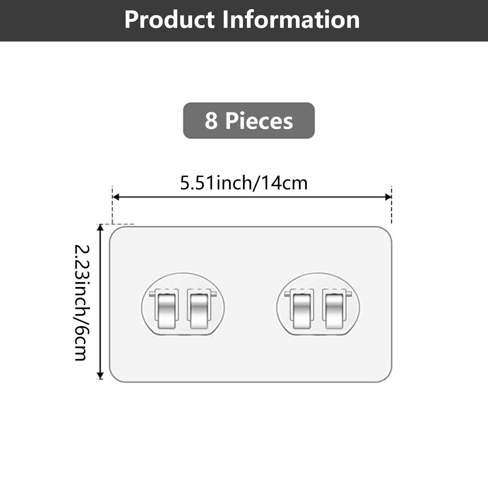 Spiglamm 4 PCS Shower Caddy Adhesive Hooks Replacement, Shower Shelf Adhesive Replacement, Strong Adhesive Shower Hooks for Shower Caddy Shelves Rack Basket Holder, No Drilling
