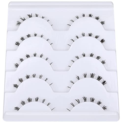 Lower Lashes 5 Pairs Clear Band Bottom Lashes False Eyelashes Natural Look Demi Wispies lashes Strip Eye Lashes Under Lashes Extensions Soft Handmade Fake Lashes Pack by Zenotti