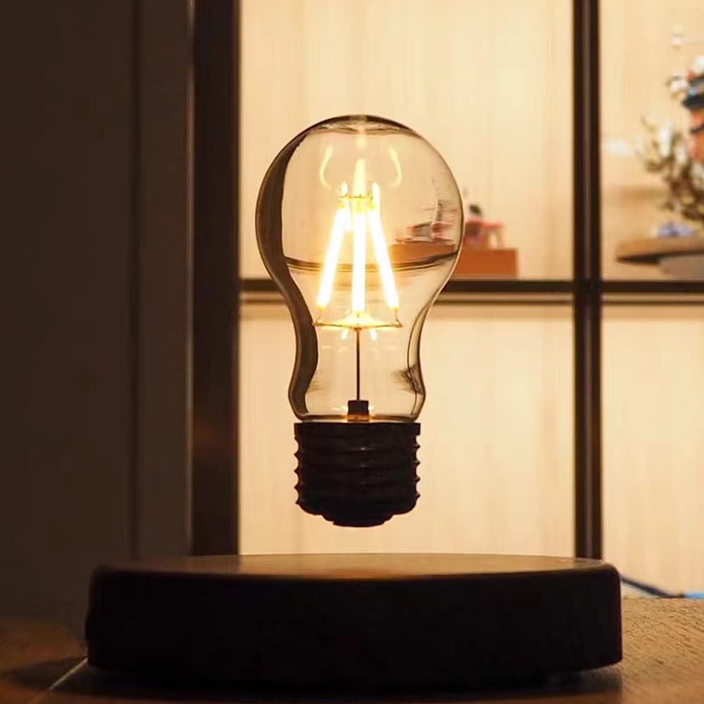 Magnetic Levitating Floating Wireless LED Light Bulb Desk Lamp ,Magic Desk lamp, Science Fiction into Reality, Suitable for Room and Office Decoration,Unique Gift Instantly Become The Focus