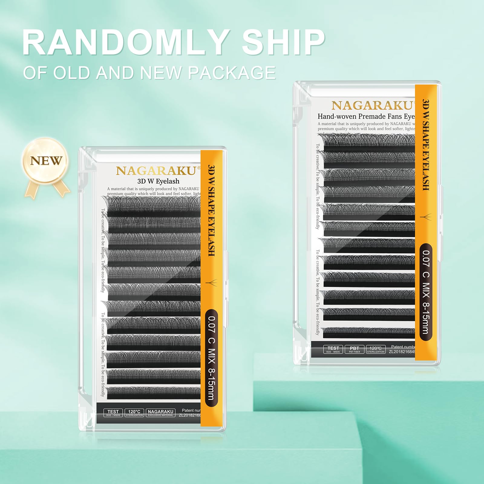 NAGARAKU W Eyelash Extension 3D Volume Premade Fan 0.07mm C curl 8-12mm mix Faux Mink Matte Black Cluster Easy Fanning yy Eye Lashes