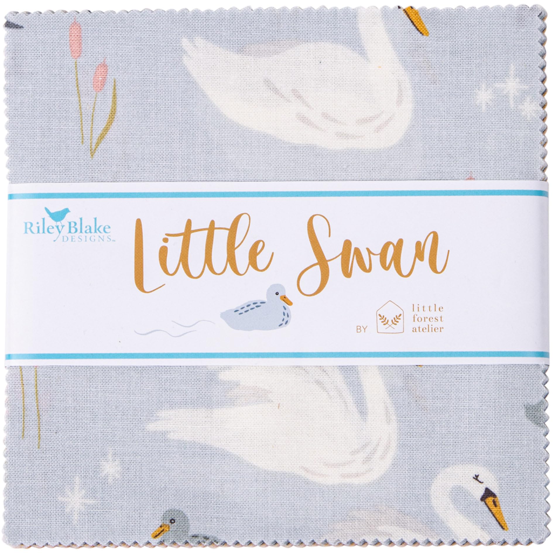Little Forest Atelier Little Swan 5" Stacker 42 5-inch Squares Charm Pack Riley Blake 5-13740-42
