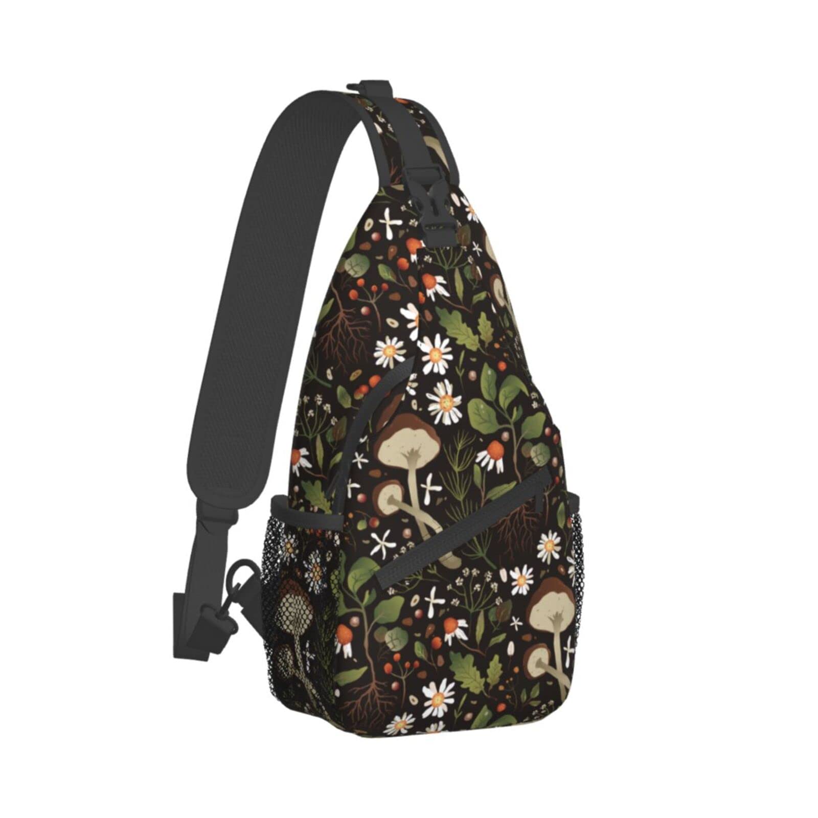 MANQINF Wild Mushroom Sling Bag,Multipurpose Crossbody Backpack Shoulder Chest Bag for Women Men Travel Hiking Daypack