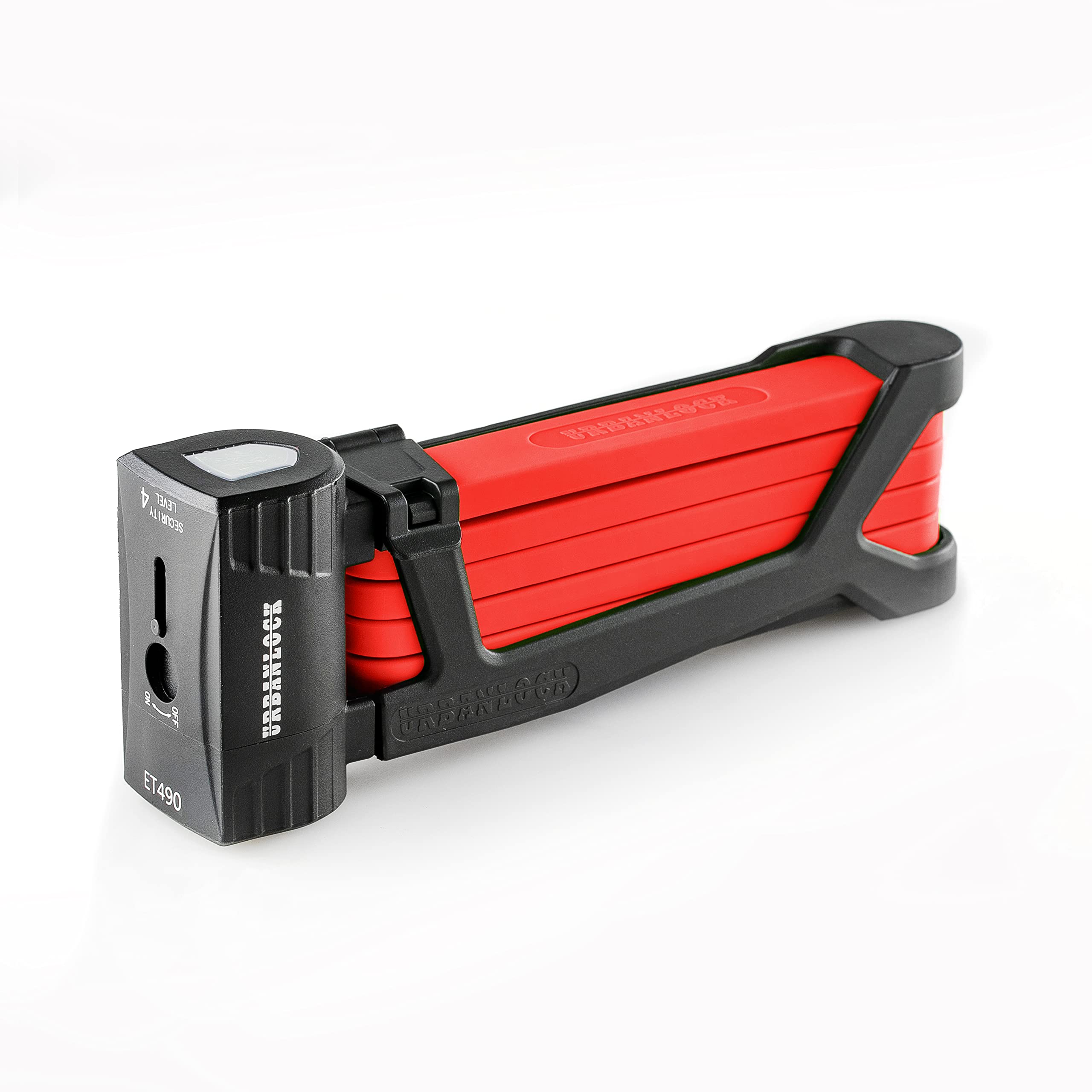Premium Hardened Steel Bicycle Lock with Enclosed Lock Head Design Provides The Ultimate Protection Against Lock Picking, Electric Drills, Hammers, and Bolt Cutters (Red)