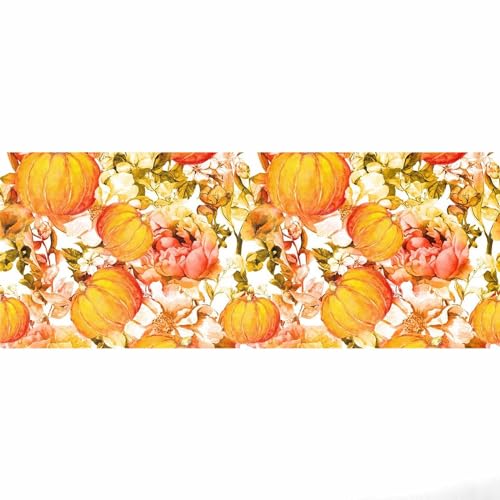 InterestPrint Pumpkins And Flower Gift Wrapping Paper Roll Christmas Retro Gift Wrapping Paper Holiday Party Gift 2 Pieces