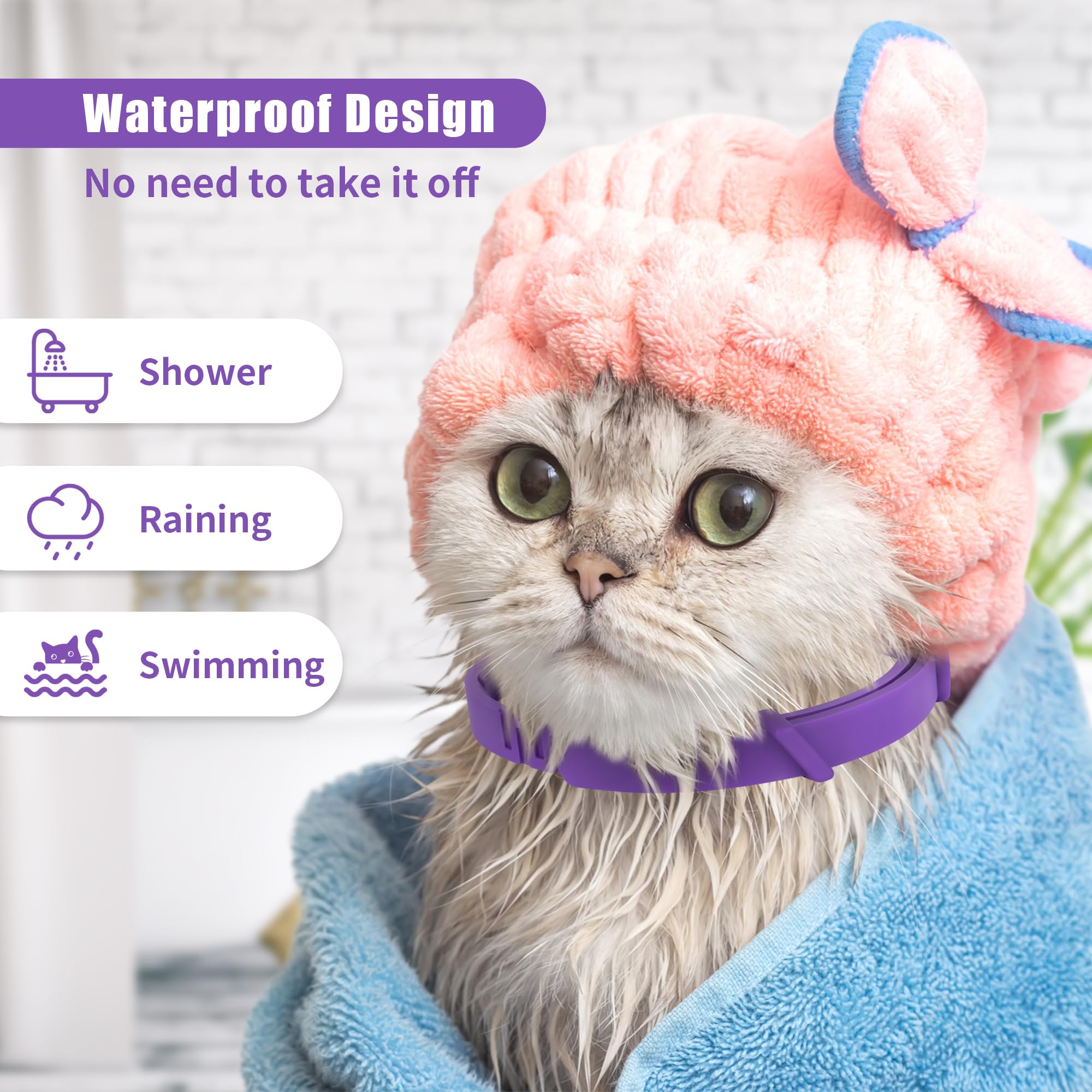 Yirr Calming Collar for Cats, 4 Pack Cat Calming Collar, Cat Pheromone Collar, Cat Calming Collar for Indoor Outdoor Cats, Relaxing Pheromone for Cat Relief Stress Anxiety Fighting Scratching
