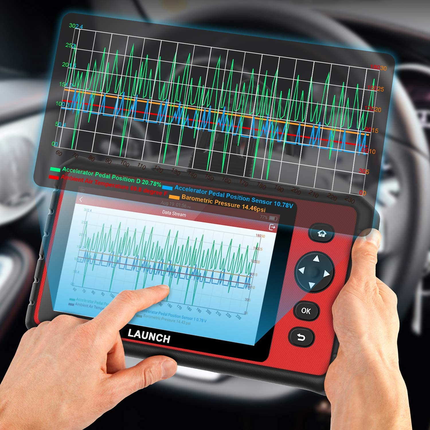 LAUNCH OBD2 Scanner CRP123I/CRP129I/Creader VIII for Vehicle Engine ABS SRS Transmission,WiFi Free Update (CR9)