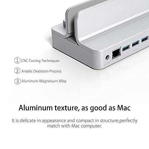 Splitter USB C HUB with Adjustable Stand Holder Type C to USB3.0 RJ45 PD Dock HDMI-Compatible Adapter Splitter for PC Accessories