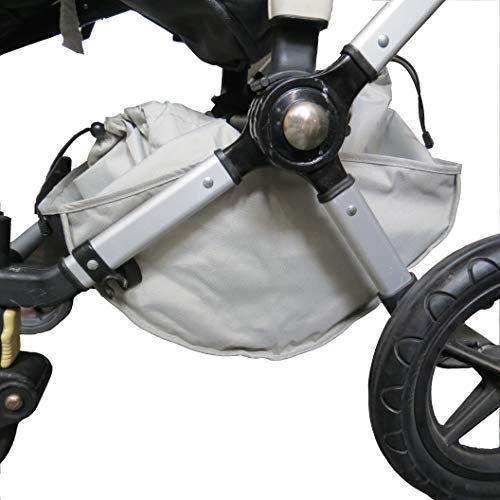 Large Under Seat Storage Basket Bag for Toys, Bottles, Diaper Bag, Compatible with Bugaboo Cameleon 1,2,3 and Frog Baby Child Strollers Prams Pushchairs (Gray, with Insert)