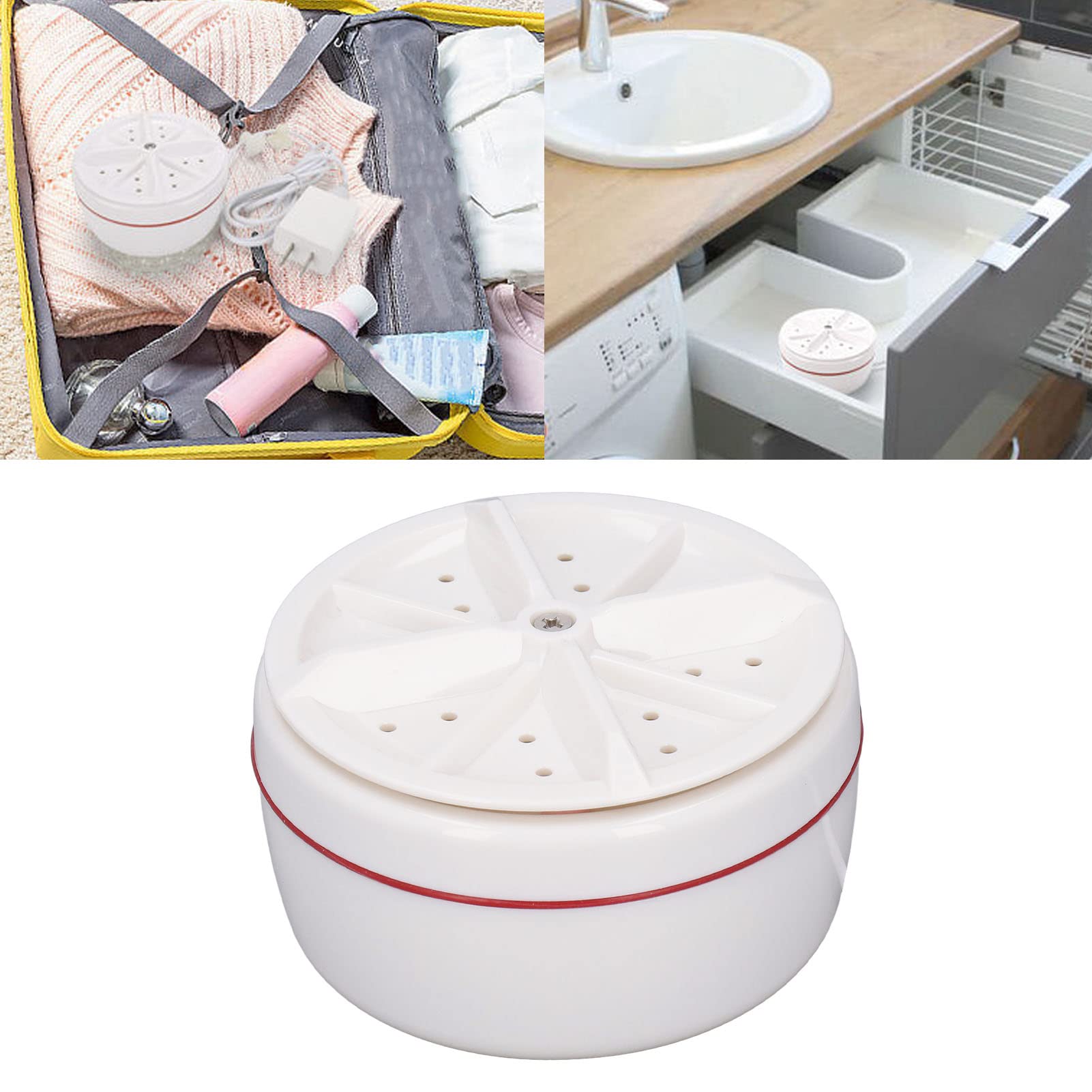 Mini Washing Machine, 30W 5V Foldable Design Sonicleaning Automatic Cycle USB Power Portable Washing Machine for Socks Underpant, Small Washer for Home Business Travel College Room