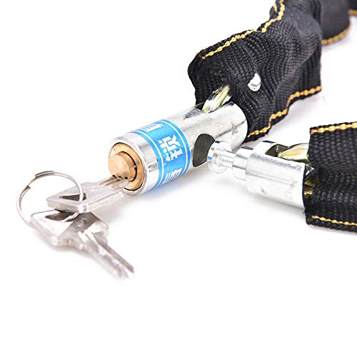 RUKDA Bicycle Lock Reinforced Metal Heavy Motorbike Motorcycle Bicycle Chain Lock with Keys Bike Lock