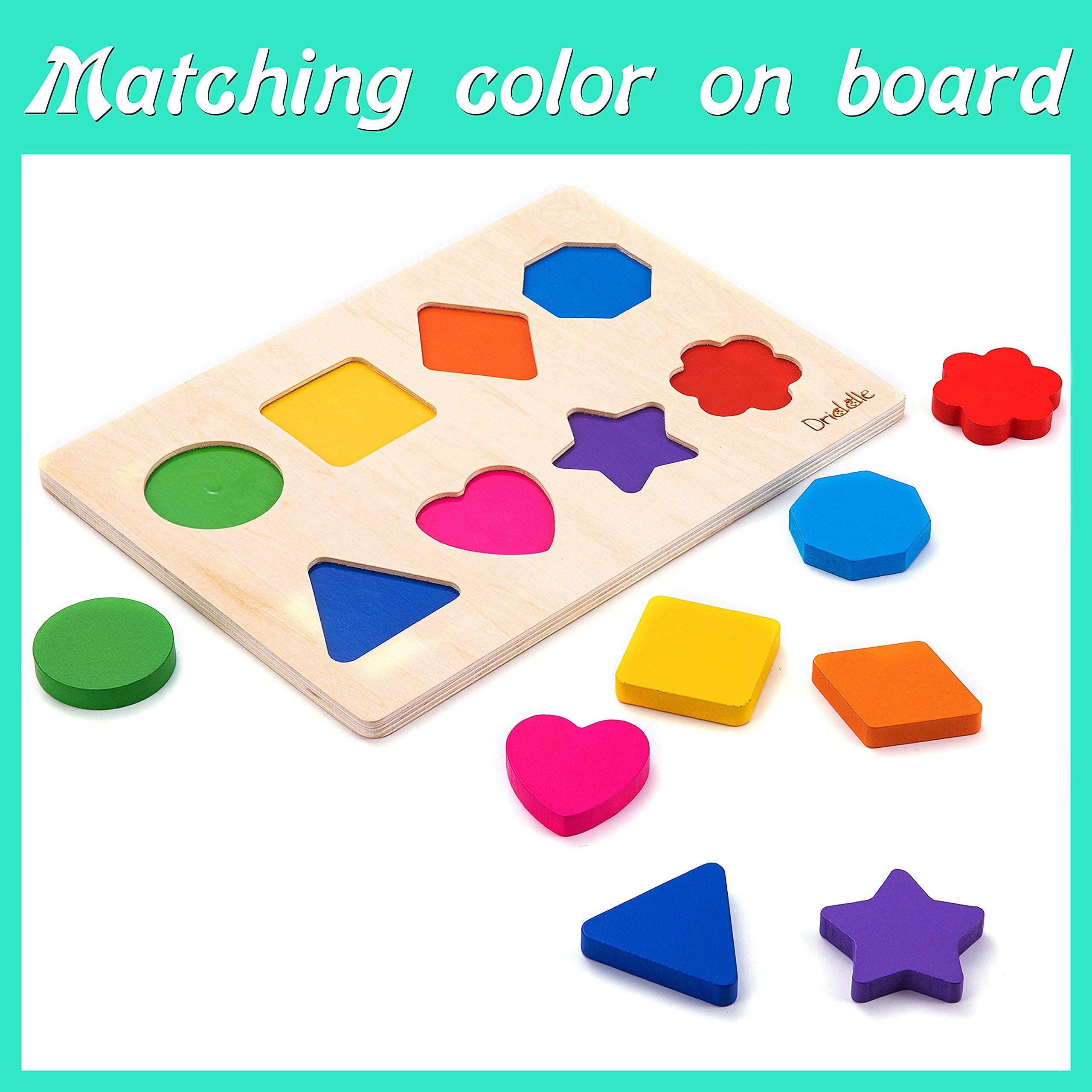 Magnetic Wooden Educational Shape Puzzle - Learn Colors & Shape Recognition Toy β Toddler Preschool Game β Kids Montessori Education