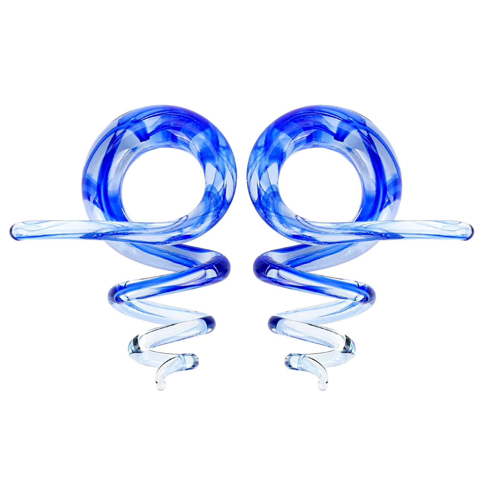 Oyaface 2pcs Glass Ear Gauges Flesh Plugs Ear Stretchers Expander Spiral Shape Red 2G(6mm)