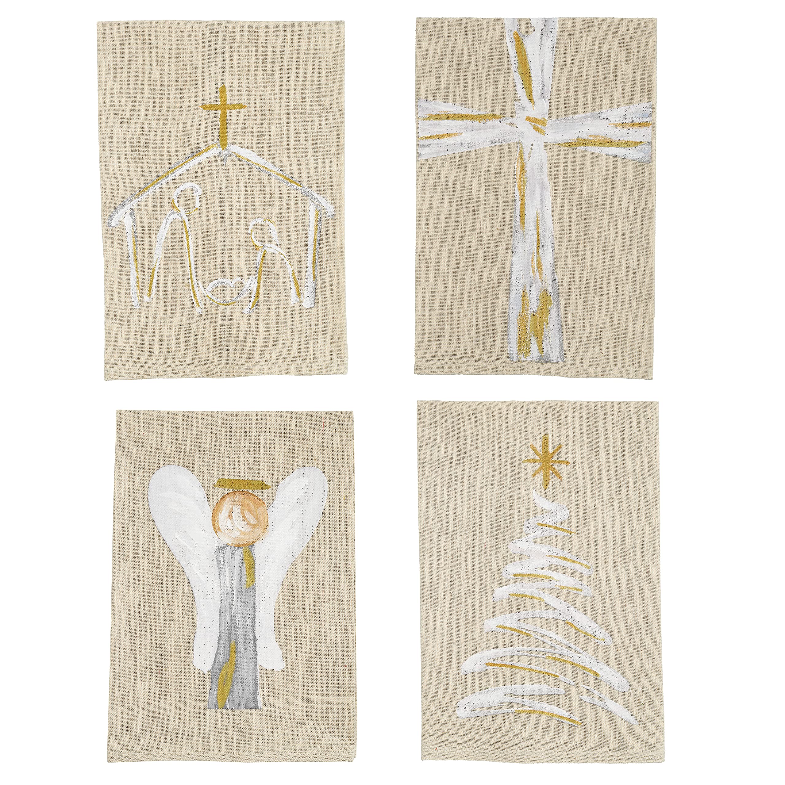 Mud Pie Faith Christmas Painted Towel, Nativity, 21" x 14"
