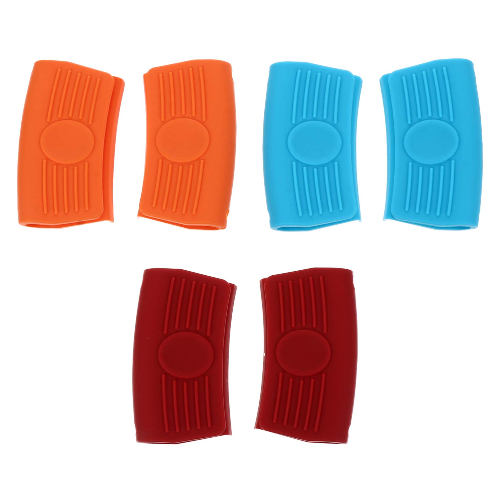 MILISTEN 3 Pair Silicone Pot Ear Clips Frying Pans Handle Cover Fry Pan Handle Holder Oven Grab Mitts Bowl Clip Pot Pad Red Pot Holders Hot Handle Holder Insulation Sleeves
