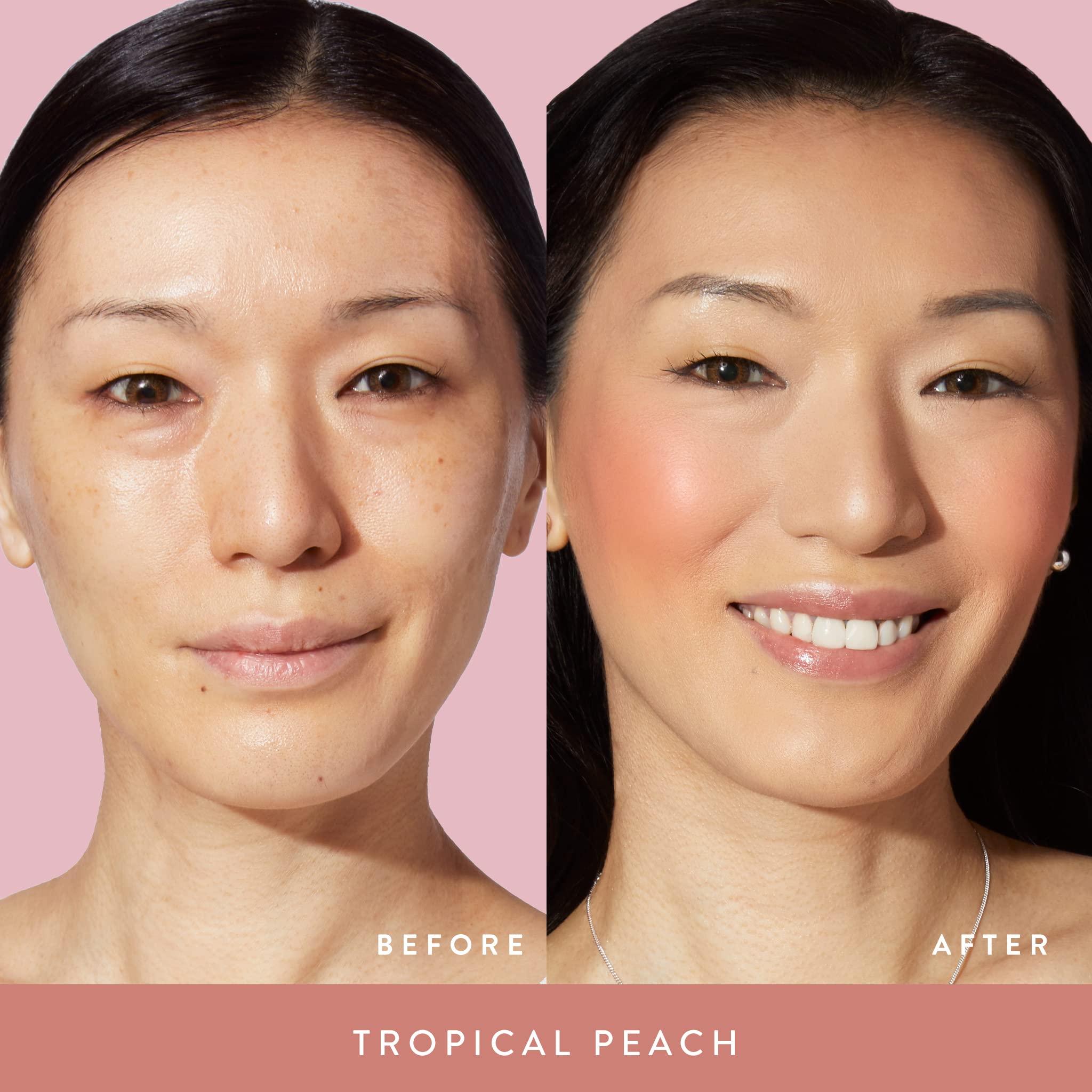 LAURA GELLER NEW YORK Baked Blush-n-Brighten Marbleized Blush - Tropical Peach and Angled Blush Brush Bundle