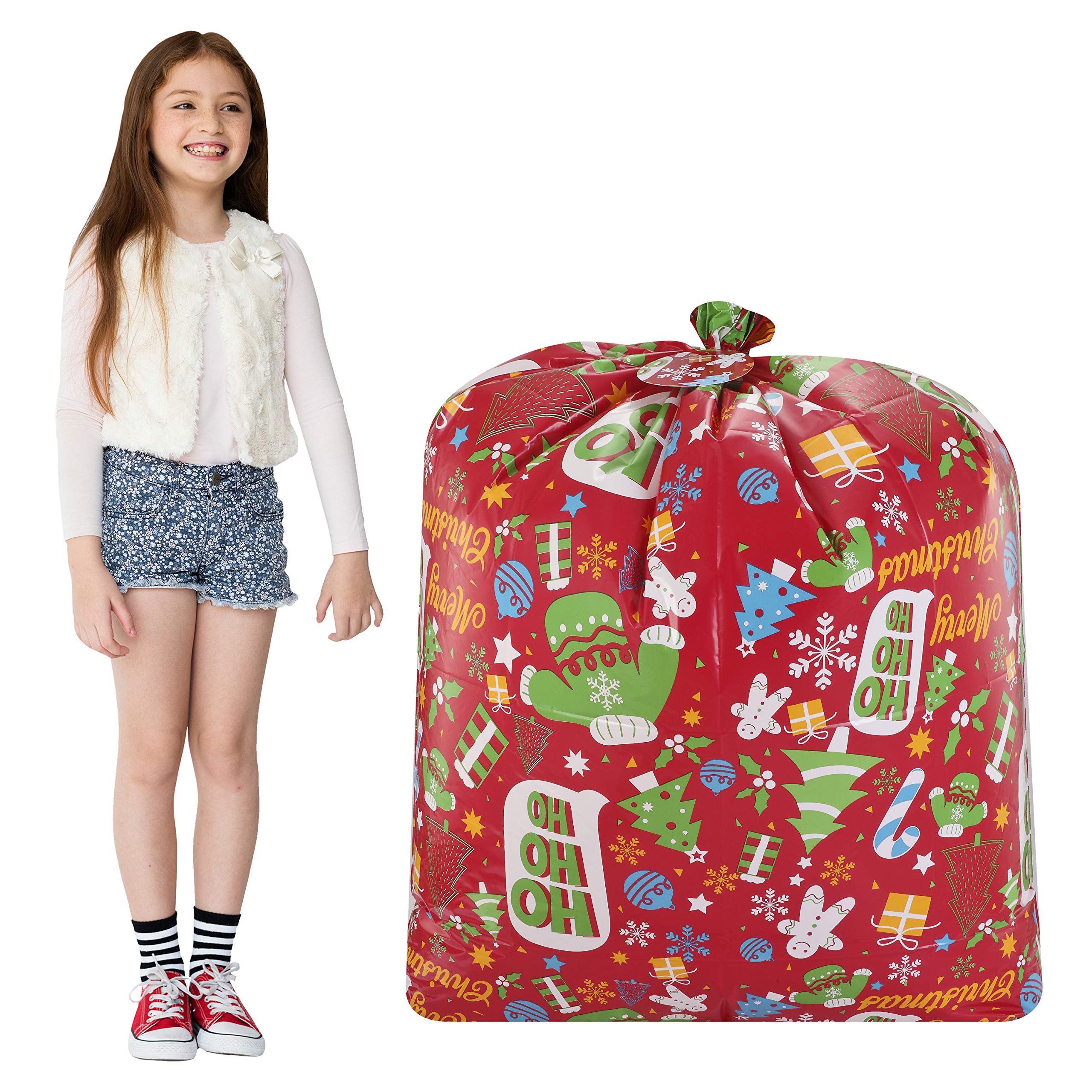 JOYIN 36 PCS Christmas Drawstrings Bag Christmas Wrapping Gift Assorted Styles for Christmas Party Xmas Holiday, Party Favor, Wrap Gift Bags