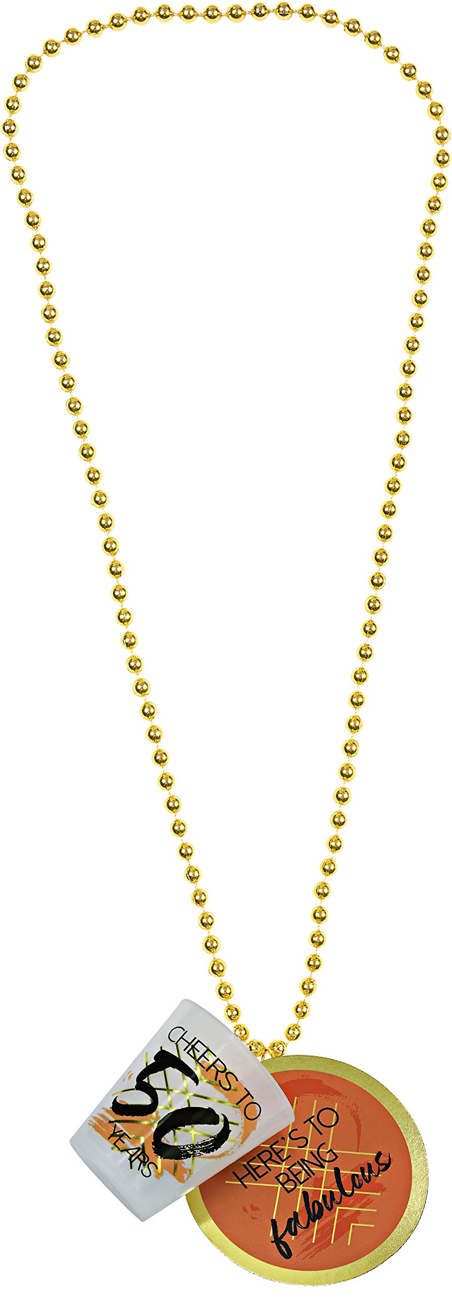 Pavilion - 50th Birthday Novelty Glow In The Dark Shot Glass Beaded Necklace Party Supplies