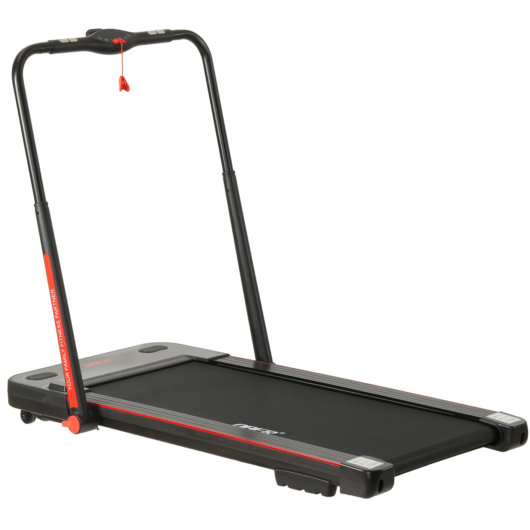 Ober Foldable Under Desk Treadmill, Portable 2 in 1 Walking Pad Treadmill for Home and Office, 2.25 HP 242 lb Weight Capacity Compact Treadmill with Remote Control and LED Display Black
