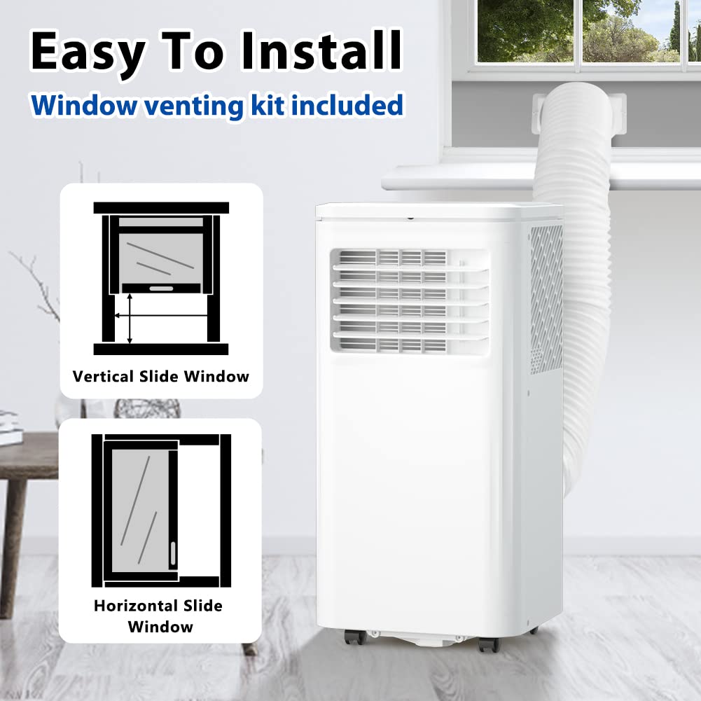 Portable Air Conditioners, 10000 BTU Portable AC Unit with Dehumidifier, Fan, Remote Control, 24H Timer, Freestanding Air conditioner for Cooling 300 Sq.Ft. Rooms, Low Noise