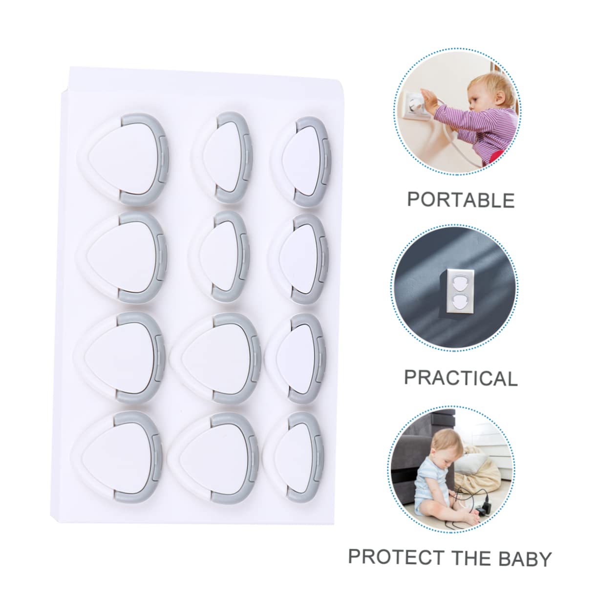 Toddmomy 12pcs Outlets Electric Hidden for Handle Baby Plastic Proofing Children Protectors Wall Cap Power Plugs Cover Covers Secure Plug Kids Caps Child Tough Electrical Protection
