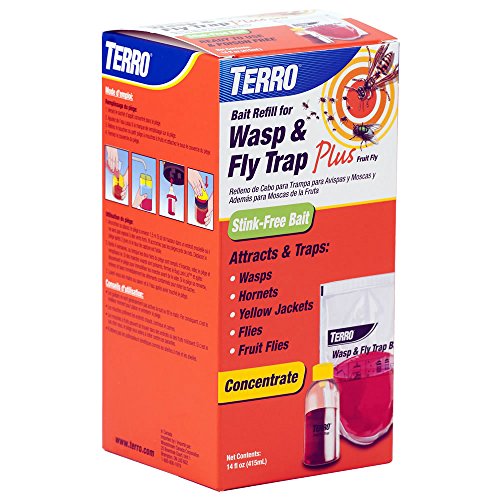 TERRO T515 Wasp & Fly Trap Plus Fruit Fly β Refill, 1 Pack