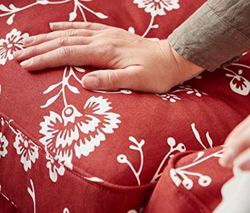 Sofa Cover Replacement That Fits IKEA Ektorp, 100% Cotton, Compatible Slipcover For Ikea Ektorp Sofa (Ottoman Cover, Virestad Red/White)