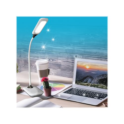OttLite Enhance LED Sanitizing Desk Lamp with USB Charging – Eliminates up to 99.9% of Bacteria, Touch Activated, Flexible Neck, Modern Light for Reading, Crafting & Office Desktop