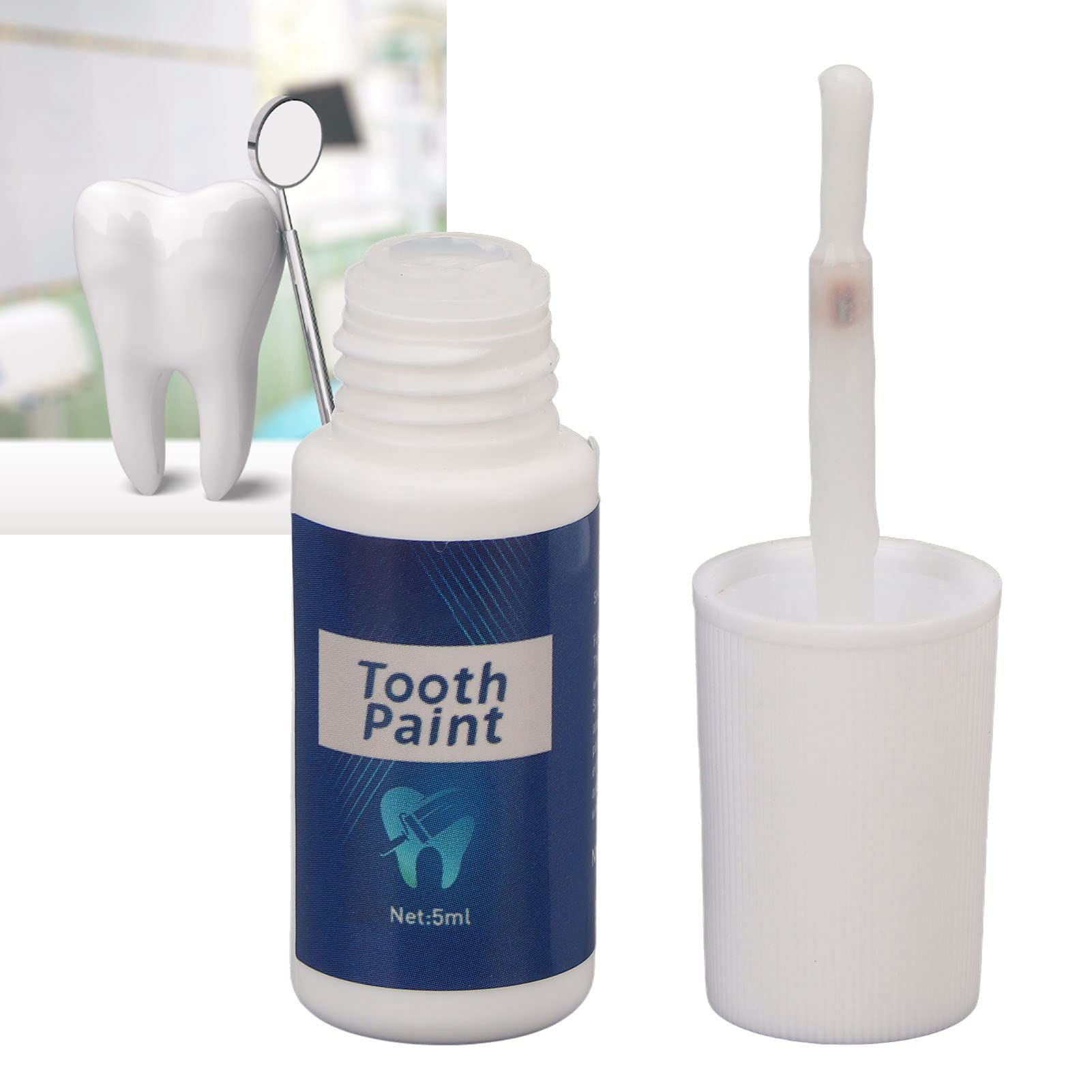 Tooth Paint, 5ml Instant Teeth Whitening Paint, Professional Teeth Whitening Sensitive Teeth Whitener, Gentle White Paint for Teeth, Remove Stains, Tooth Polish Uptight White