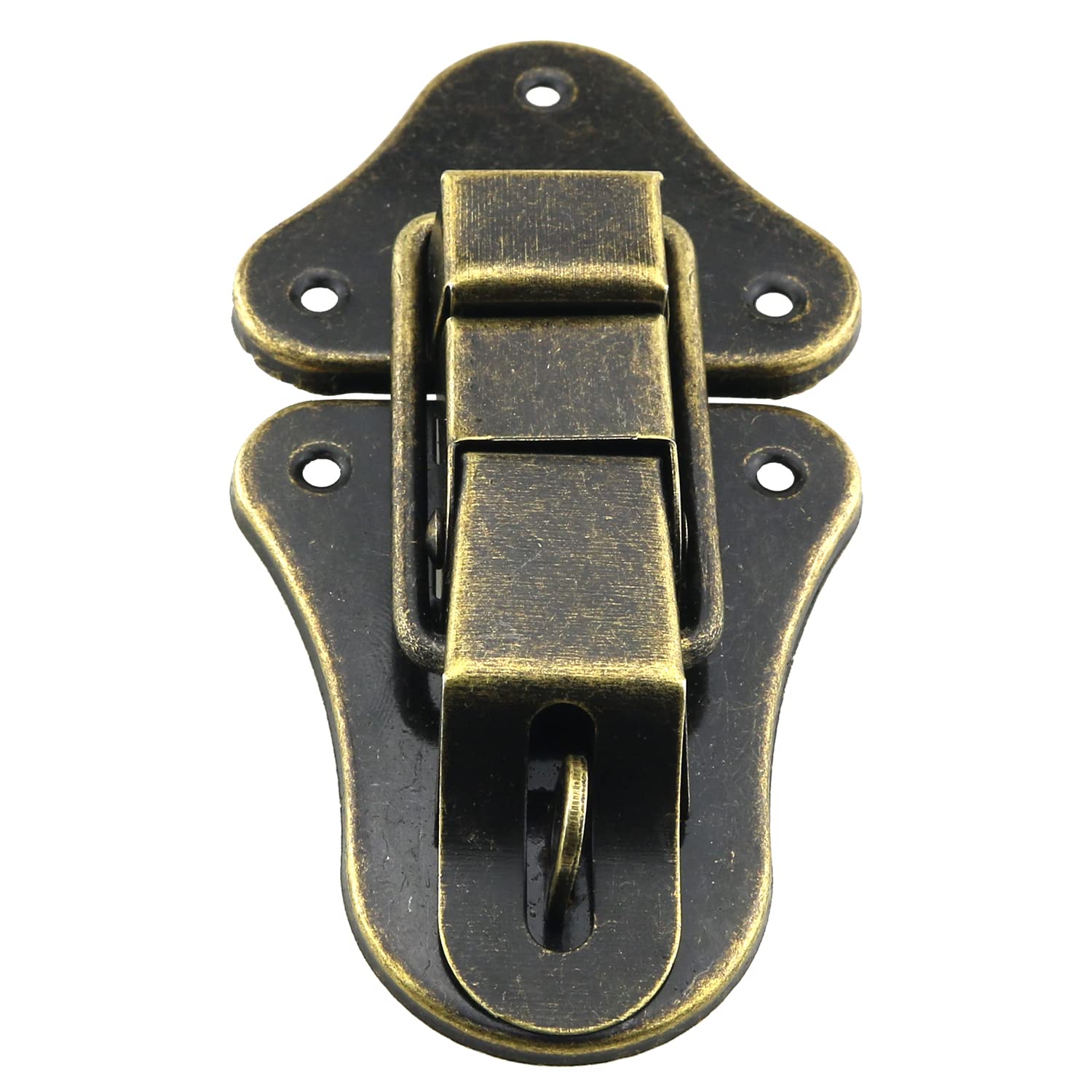 Toggle Catch Lock JianLing 2pcs 95x52mm Bronze Iron Hasp Latches with Screws Jewelry Box Hinges Hasp Latch Lock Furniture Hardware Accessories