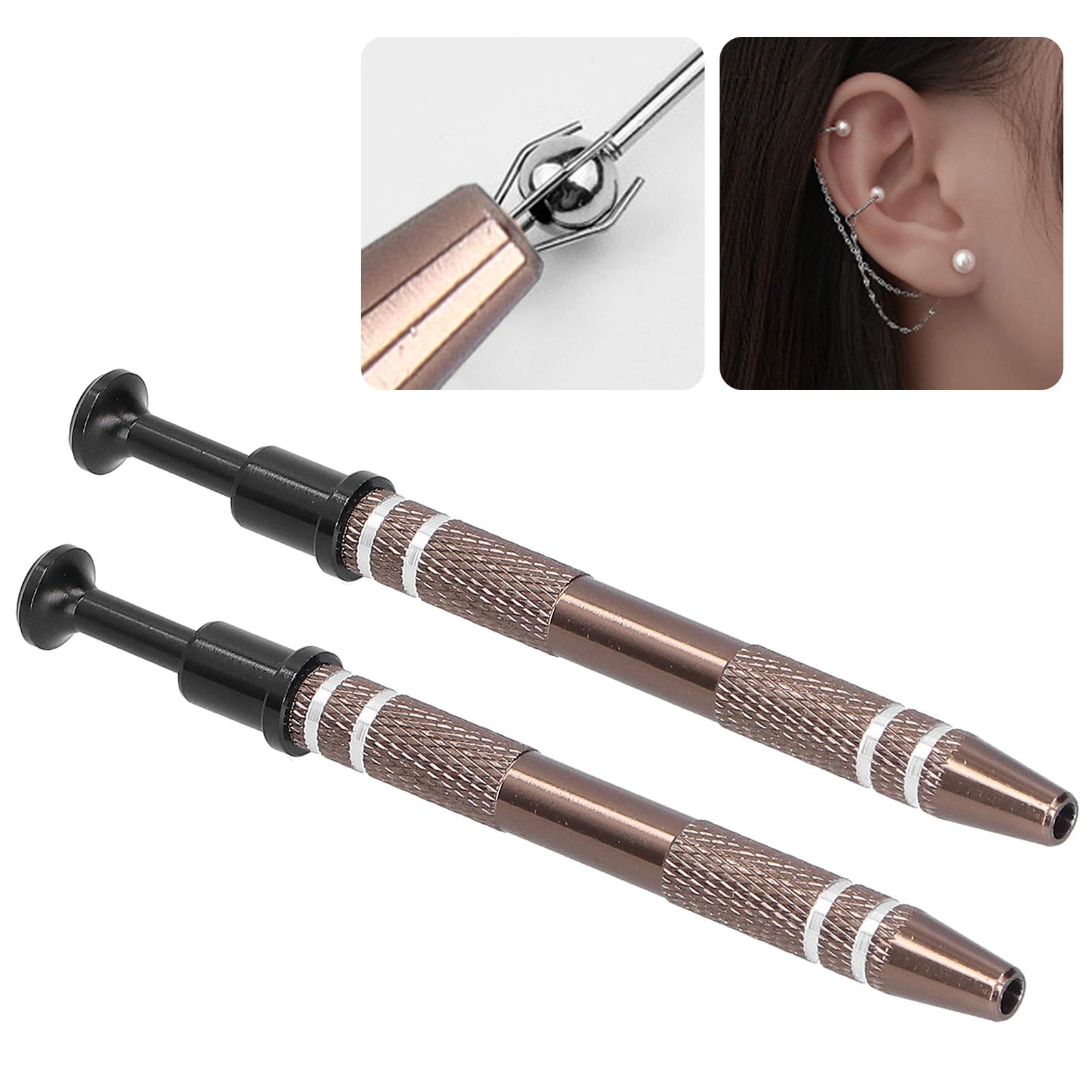 Srliya 2pcs Tattoo Tool 4 Prongs Bead Holder Alloy 4 Prongs Bead Holder Jewelry Bead Grasping Pick Up Tool Body Piercing Accessory