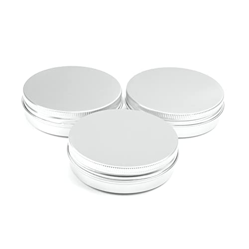Othmro 3pcs 3.4oz Metal Round Tins Aluminum Tin Cans Containers with Screw Lid, 83 * 23mm(DxH) Silver tin cans for Salve, Spices, Lip Balm, Tea or Candies 100ml