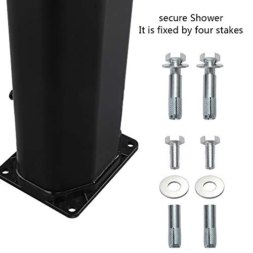 VINGLI Solar Heated Shower, 9.3 Gallon Outdoor Shower with Shower Head and Foot Shower Tap,for Outdoor Backyard Poolside Beach Pool Spa,Black (9.3 Gallon)