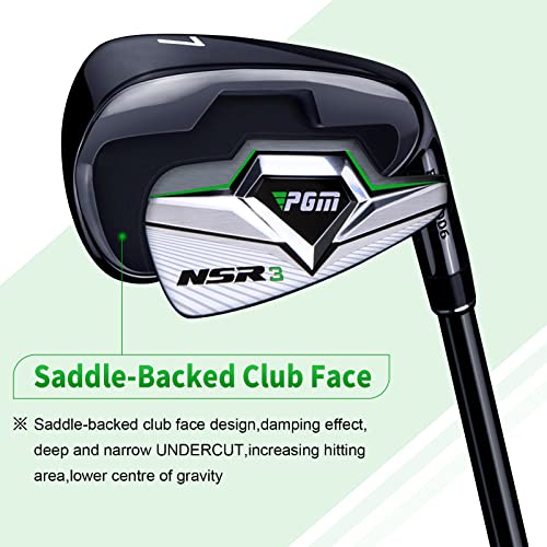 PGM Golf Clubs NSR III Golf Iron Thru Gap Wedge with Graphite Shafts for Right-Handed Golfers - S/R Flex (S FLEX-#7-0)