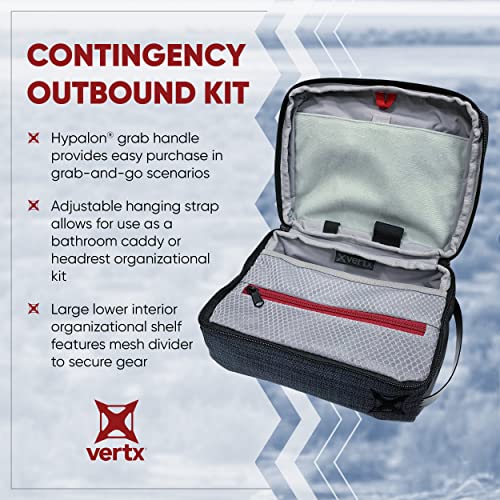 Vertx Contingency Outbound Kit, Tactical Pouch for Travel Essentials or Hiking Survival Gear, Compatible Tactigami, Wipe Clean Travel Organizer, Heather Navy/Galaxy Black, One Size
