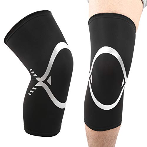 Knee Support Sleeve, Prevent Leg Injuries Anti‑Slip Knee Support Brace, Close‑Fitting Sweat Free for Running Hiking Excercise Fitness(L)