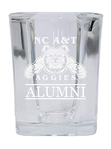 North Carolina A&T State Aggies College Alumni 2 Ounce Square Shot Glass laser etched Officially Licensed Collegiate Product