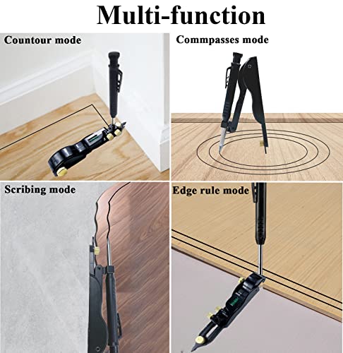 Scribing Tool, Multi-function Scriber tool, Aluminum Alloy Scriber Marking Tool with Deep Hole Construction Carpenter Pencil, DIY Woodworking Scriber Line Maker Measuring Tool