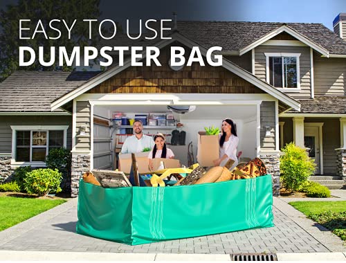 Skywin Dumpster Bag - Foldable and Reusable Construction Bags for Waste, Multiple Times Use During Renovations Tear Resistant and Can Hold Up to 3,500 lbs,pack of (1)